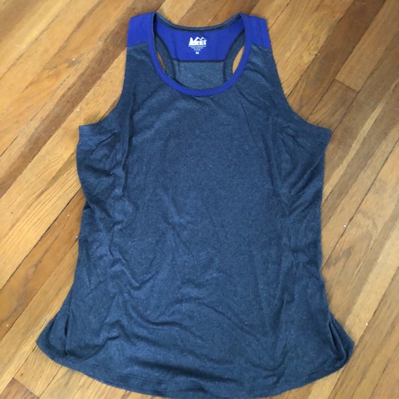 REI | Tops | Rei Grey And Blue Running Hiking Tank | Poshmark